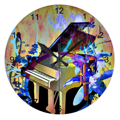 Funky Digitally Colored Piano Clock