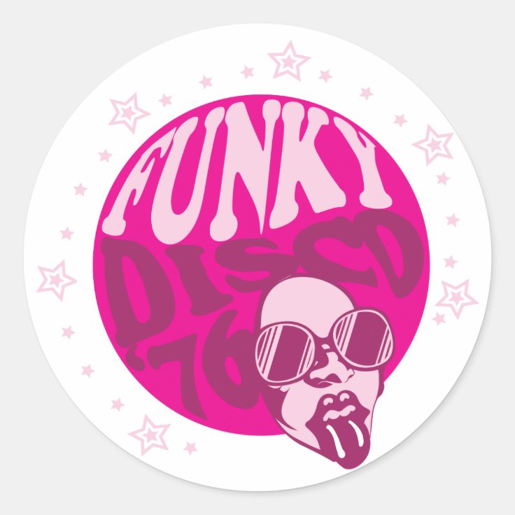 Funky Disco Classic Round Sticker | Zazzle