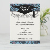 funky doodle circles grad graduation invitation | Zazzle