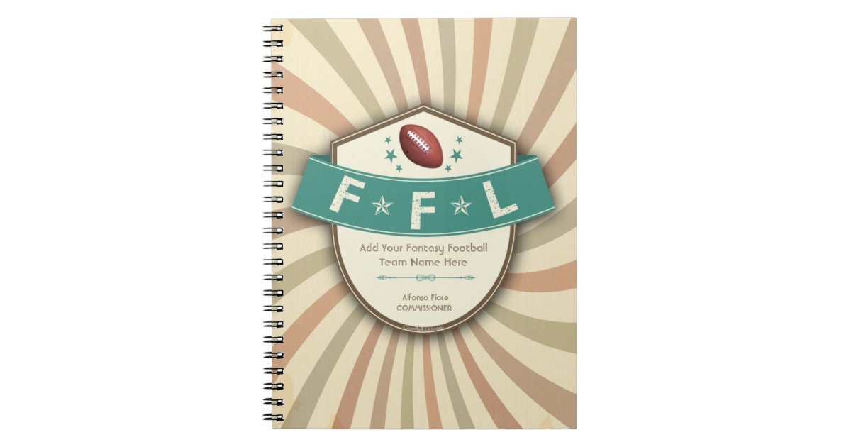 Funky Fantasy Football League Pattern Notebook | Zazzle