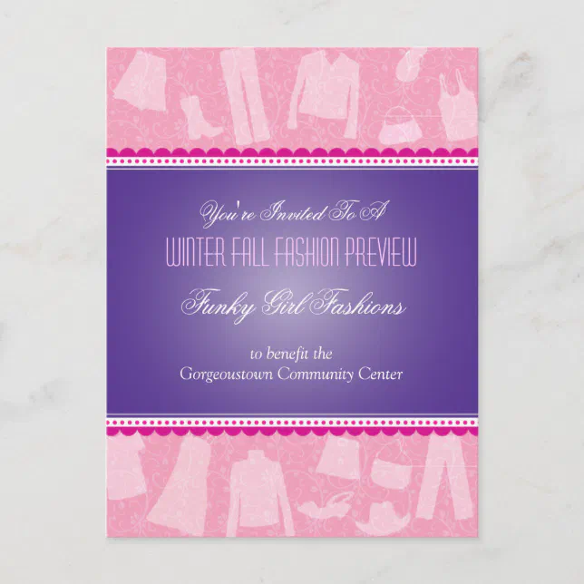 Funky Fashion Show Postcard | Zazzle