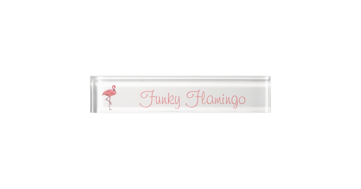 Funky Flamingo Custom Nameplate | Zazzle
