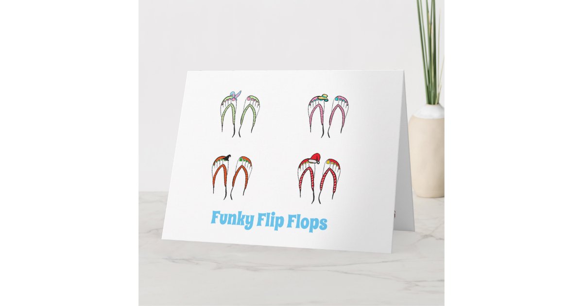 Funky Flip Flop Greeting Card | Zazzle