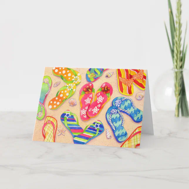 Funky Flip Flops Card | Zazzle