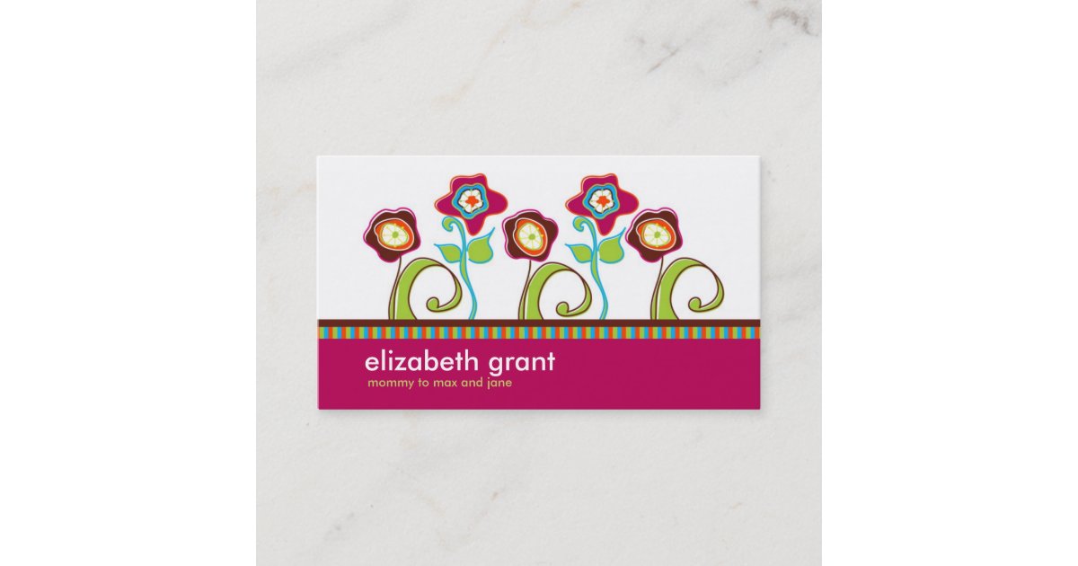 Funky Flower Business Calling cards | Zazzle