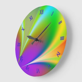 Funky Flower Power Wall Clock | Zazzle