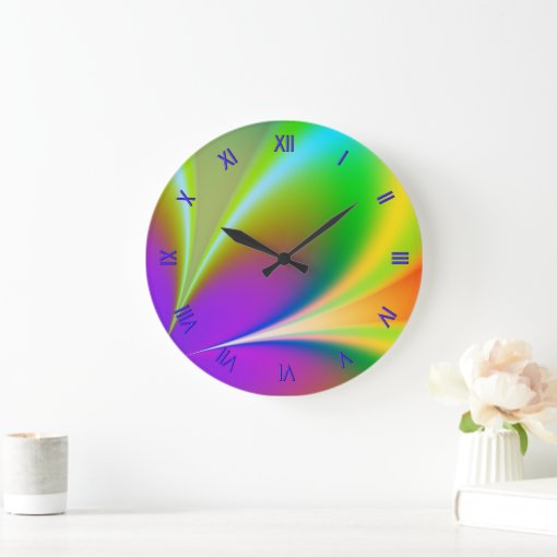 Funky Flower Power Wall Clock | Zazzle