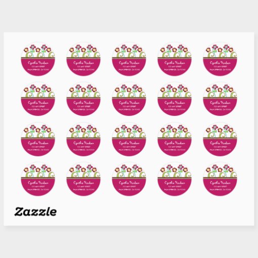 Funky Flowers Address Labels | Zazzle