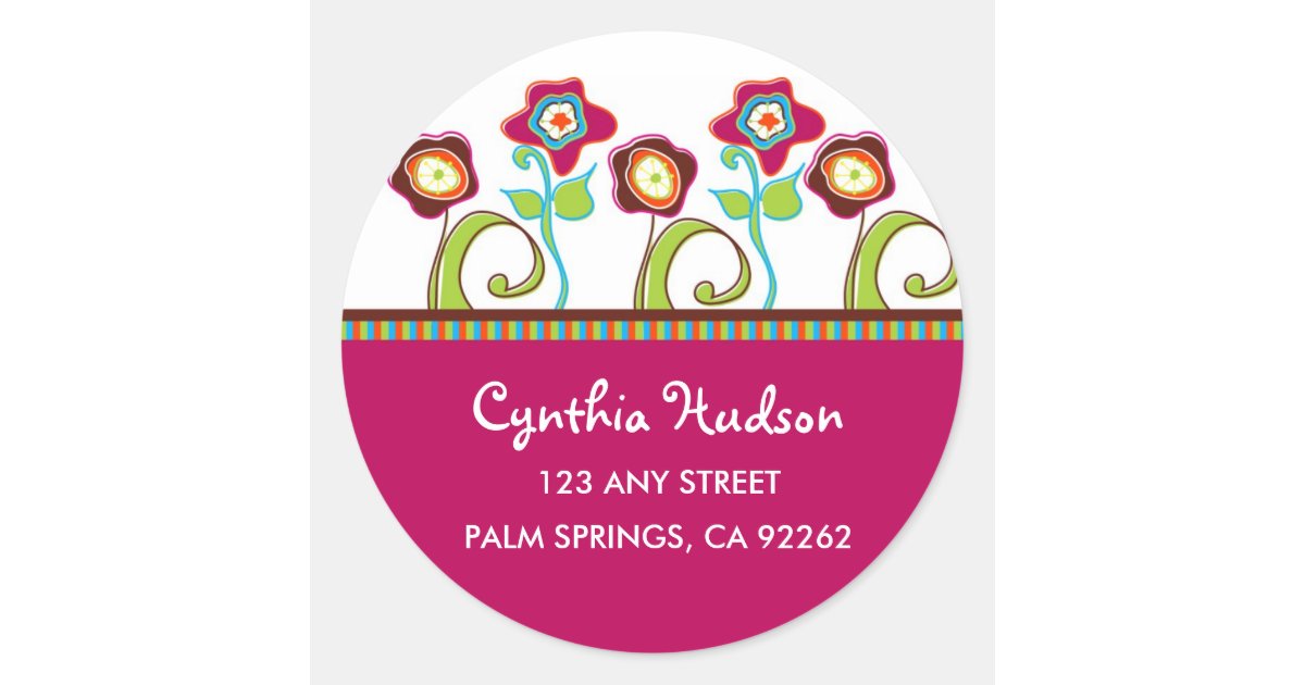 Funky Flowers Address Labels | Zazzle