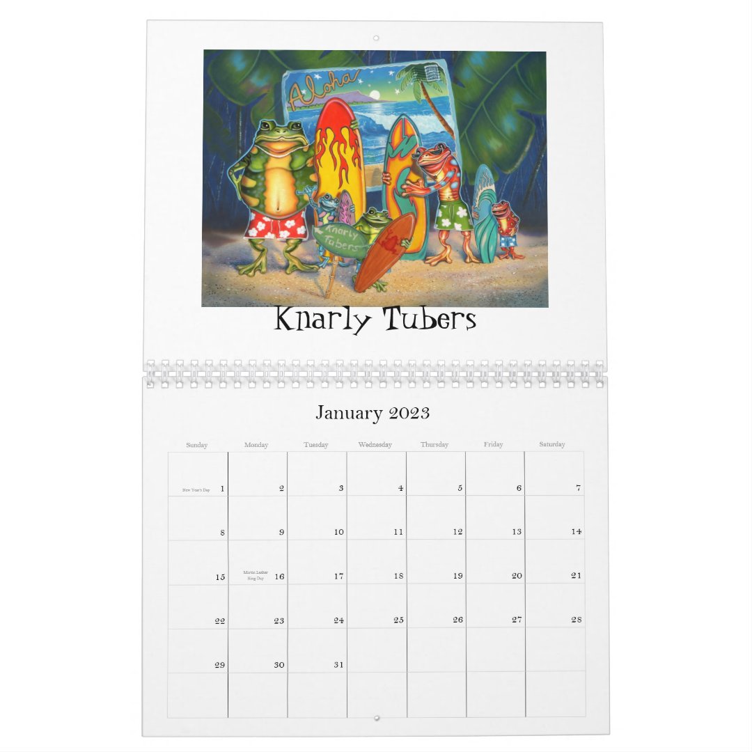Funky Frog Art Calendar by Jeff Hoppis | Zazzle