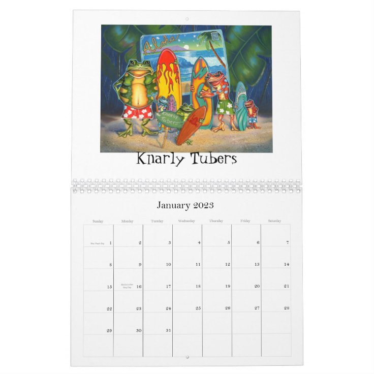 Funky Frog Art Calendar by Jeff Hoppis | Zazzle
