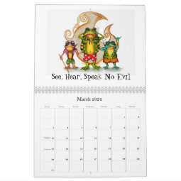 Funky Frog Art Calendar by Jeff Hoppis | Zazzle