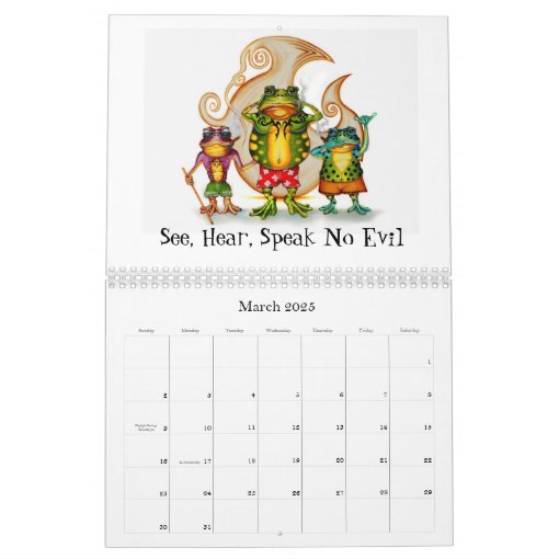 Funky Frog Art Calendar by Jeff Hoppis | Zazzle