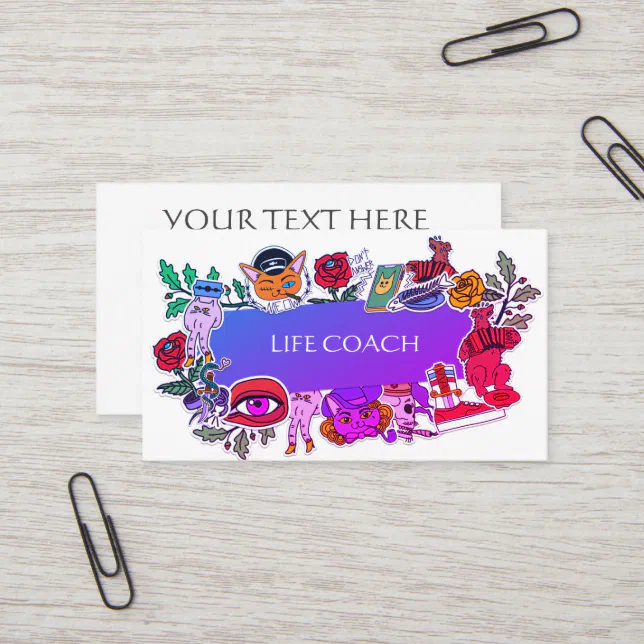 Funky funny character cartoon business card | Zazzle