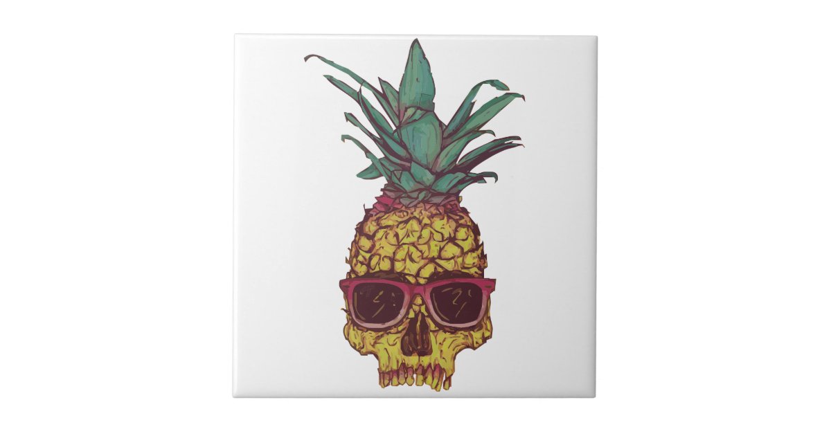 Funky Geek Cool Pineapple Punk Ceramic Tile | Zazzle