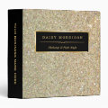 Funky Gold Glitter Makeup Artist Beauty Salon 3 Ring Binder | Zazzle