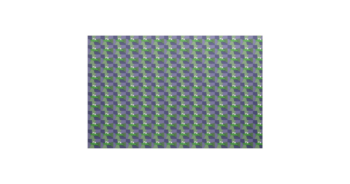 Funky Green Alligator Abstract Art Fabric | Zazzle.com