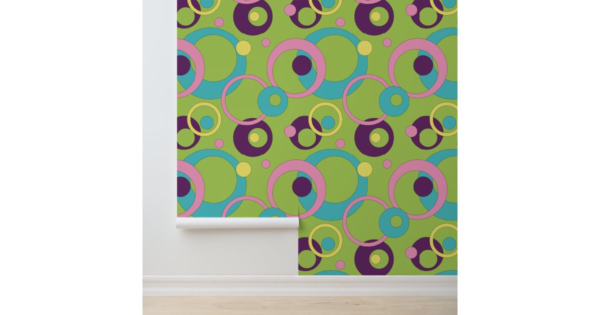 Funky Green Circles Wallpaper | Zazzle