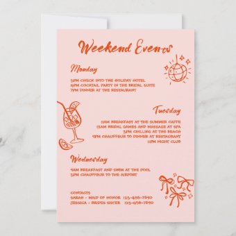Funky Hand Drawn Scribble Retro Bachelorette Party Invitation | Zazzle