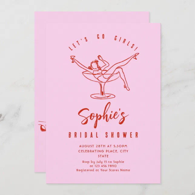 Funky Hand Drawn Scribble Retro Bridal Shower Invitation | Zazzle