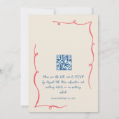 Funky Hand Drawn Scribble Retro Wedding QR code Invitation | Zazzle