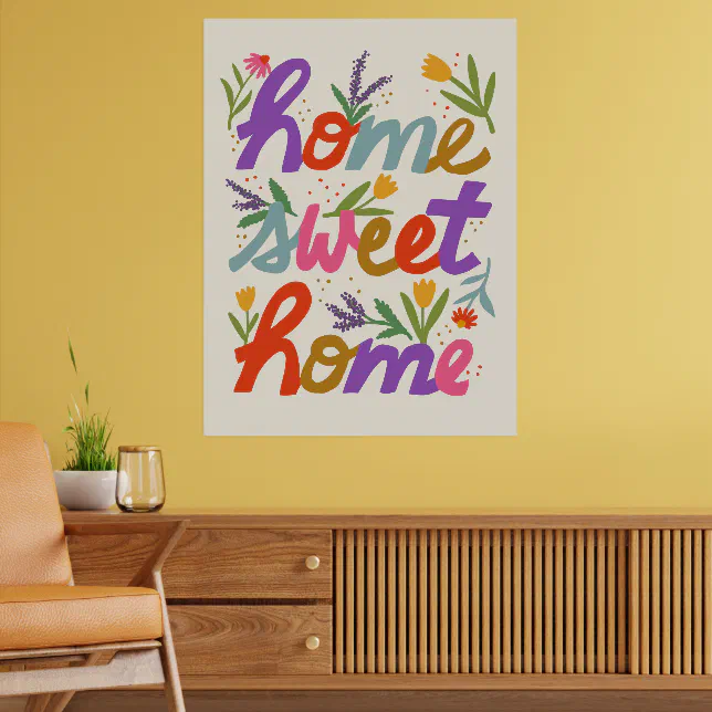 Funky Home Sweet Home Poster | Zazzle