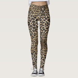 Funky Leopard Print Leggings | Zazzle