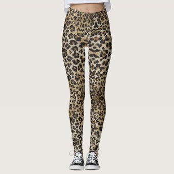 Funky Leopard Print Leggings | Zazzle
