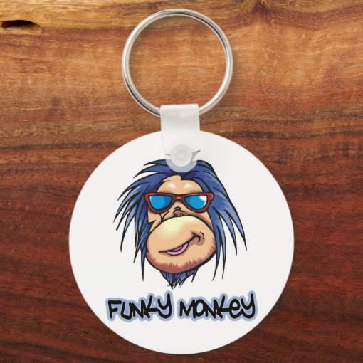 Funky Monkey Keychain | Zazzle