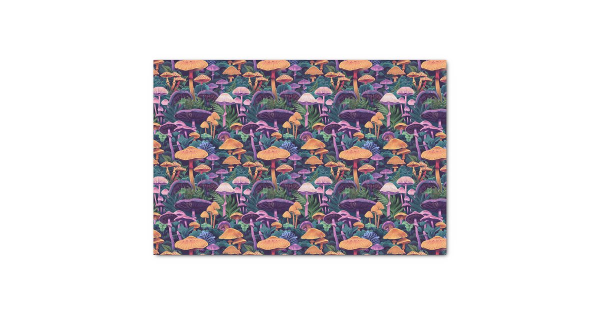 Funky Mushrooms Pattern Decoupage Tissue Paper | Zazzle