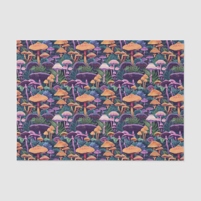 Funky Mushrooms Pattern Decoupage Tissue Paper | Zazzle