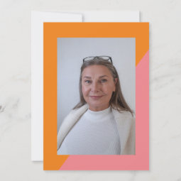 Funky Orange Pink Retro Celebration of Life Photo Invitation | Zazzle