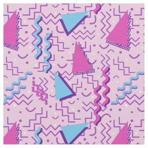 Funky Pastel Pink Memphis Design Fabric | Zazzle