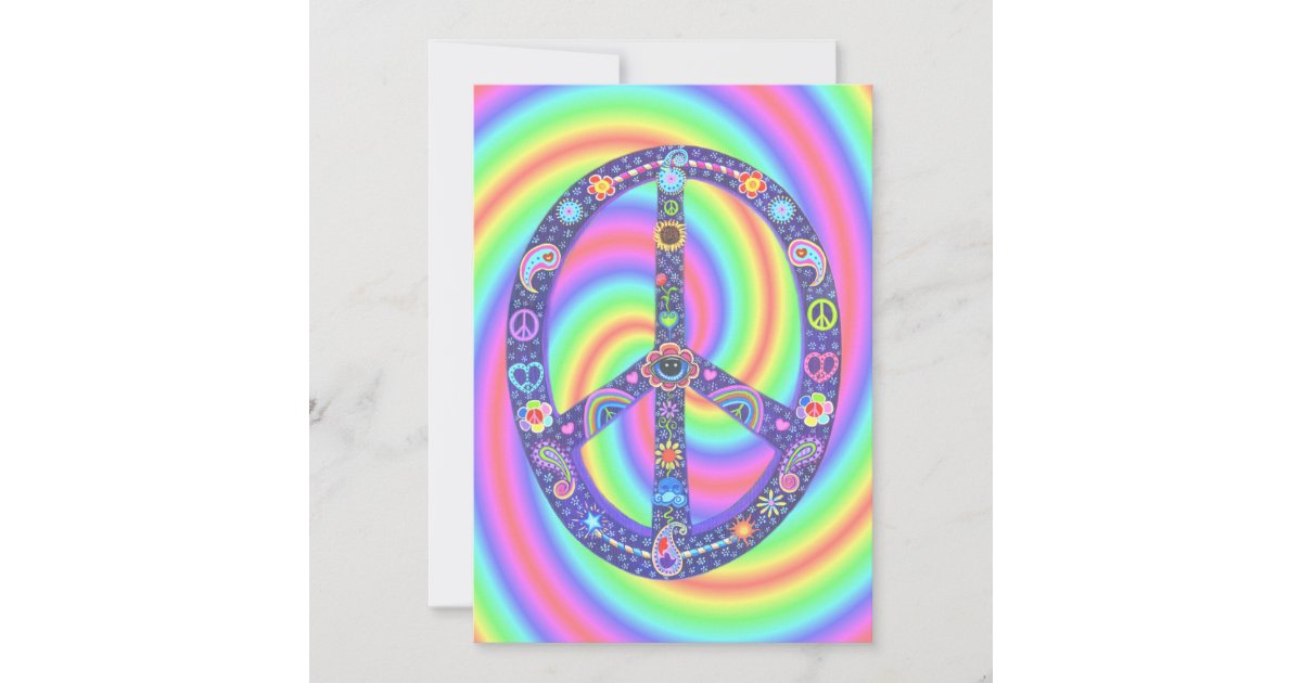 Funky Peace Sign Invitation | Zazzle