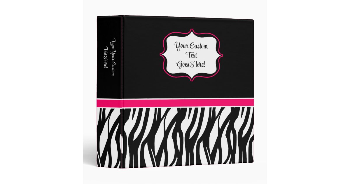 Funky Pink Zebra Binder | Zazzle