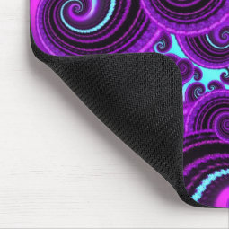 Funky Purple Swirl Fractal Art Pattern Mouse Pad | Zazzle