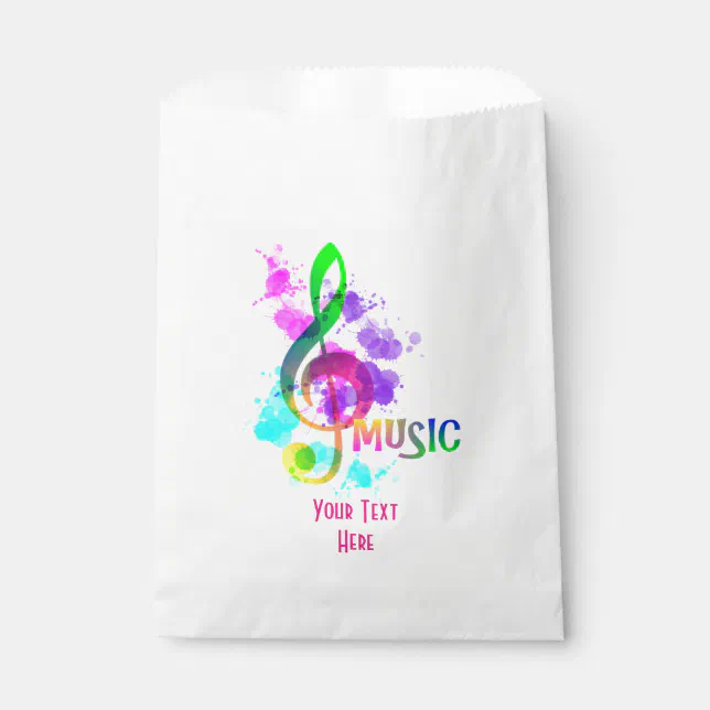 Funky Rainbow Music Note Themed Personalized Favor Bag | Zazzle