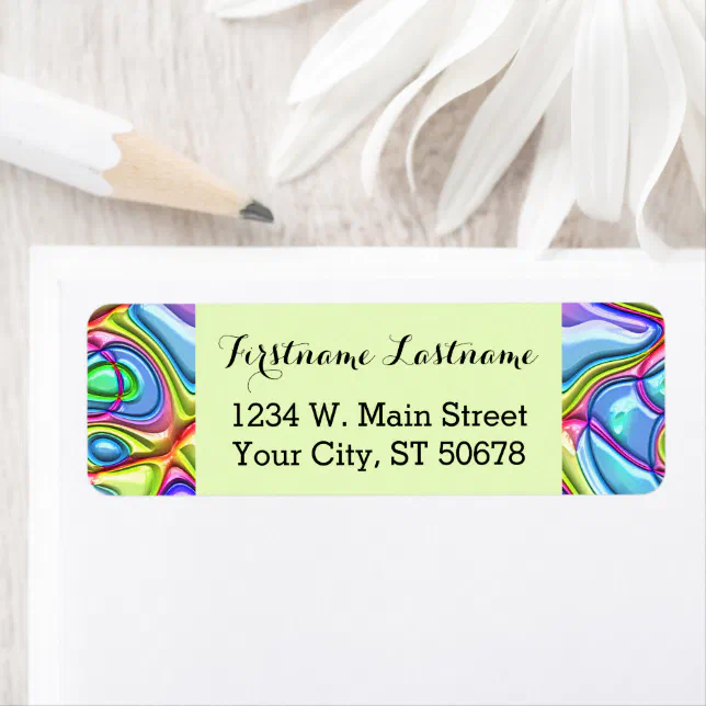 Funky Retro Abstract Colorful Swirl Waves Pattern Label | Zazzle Funky Retro Abstract Colorful Swirl Waves Pattern Label | Zazzle