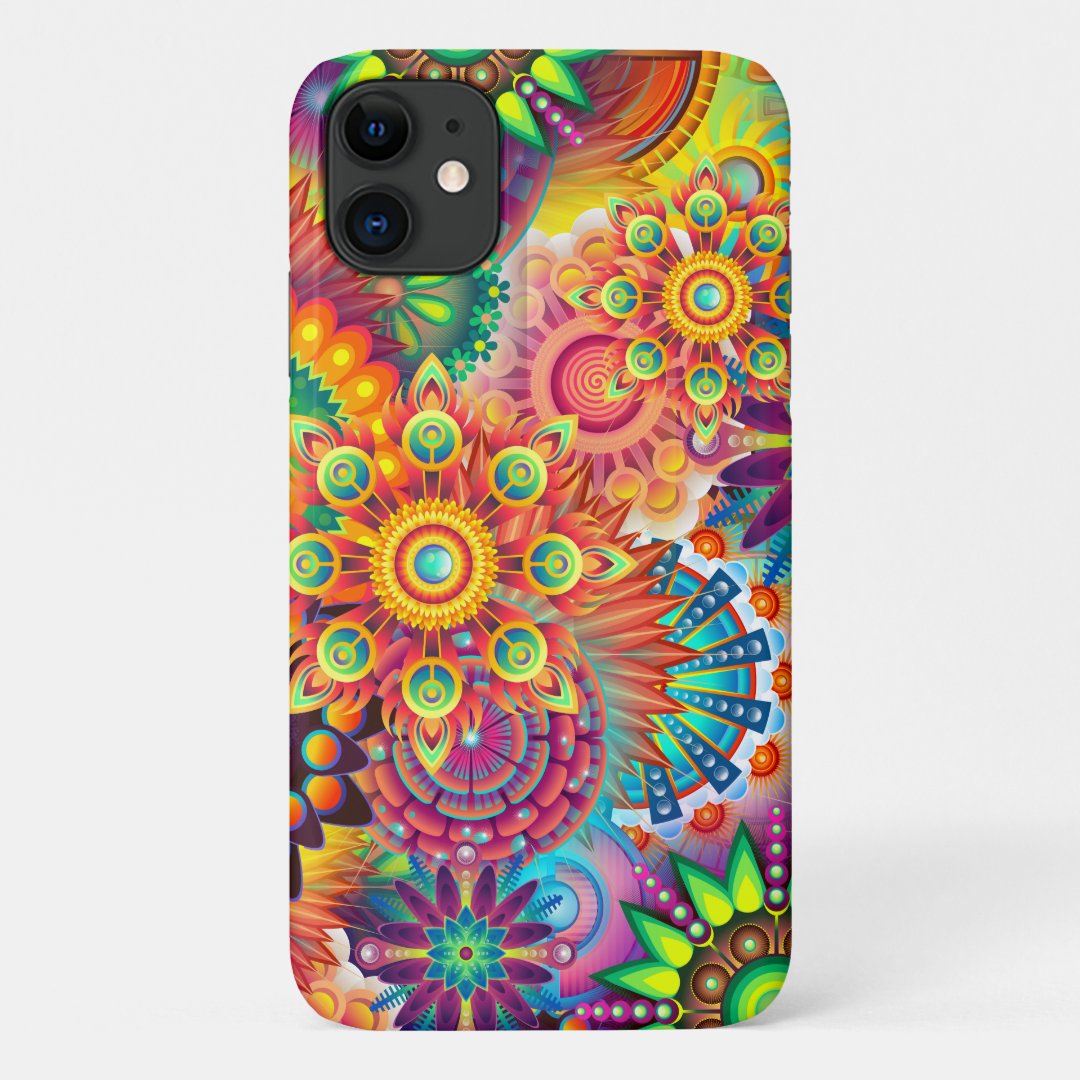 Funky Retro Pattern Abstract Bohemian Case-Mate iPhone Case | Zazzle