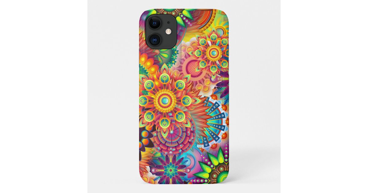 Funky Retro Pattern Abstract Bohemian Case-Mate iPhone Case | Zazzle