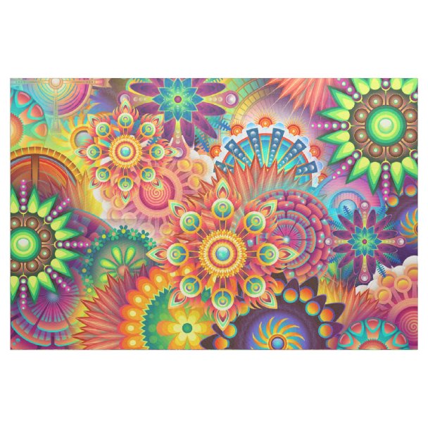 Funky Floral Pattern Fabric | Zazzle
