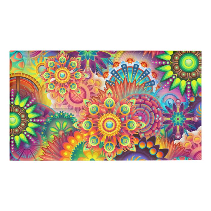Funky Retro Pattern Abstract Bohemian Name Tag | Zazzle.com