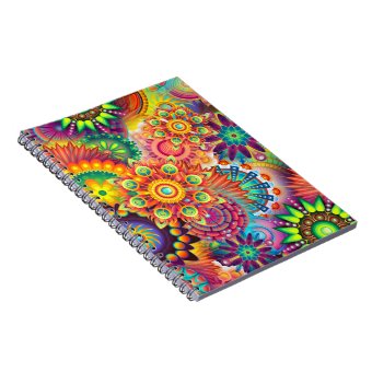 Funky Retro Pattern Abstract Bohemian Notebook | Zazzle