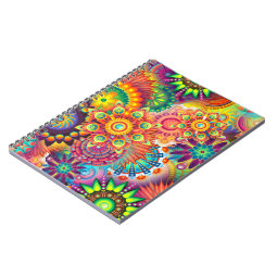 Funky Retro Pattern Abstract Bohemian Notebook | Zazzle