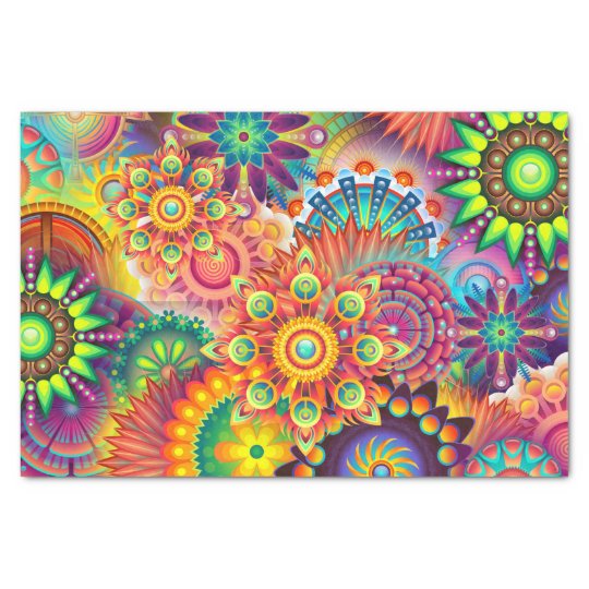 Funky Retro Pattern Abstract Bohemian Tissue Paper | Zazzle.com