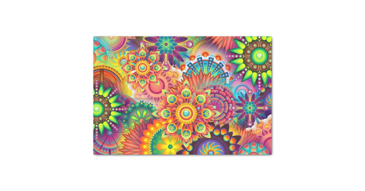 Funky Retro Pattern Abstract Bohemian Tissue Paper | Zazzle