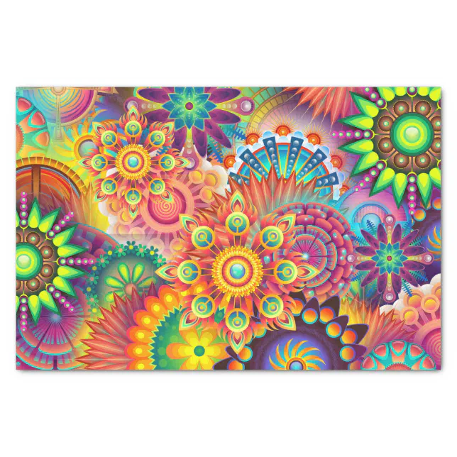 Funky Retro Pattern Abstract Bohemian Tissue Paper | Zazzle