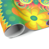 Funky Retro Pattern Abstract Bohemian Wrapping Paper | Zazzle