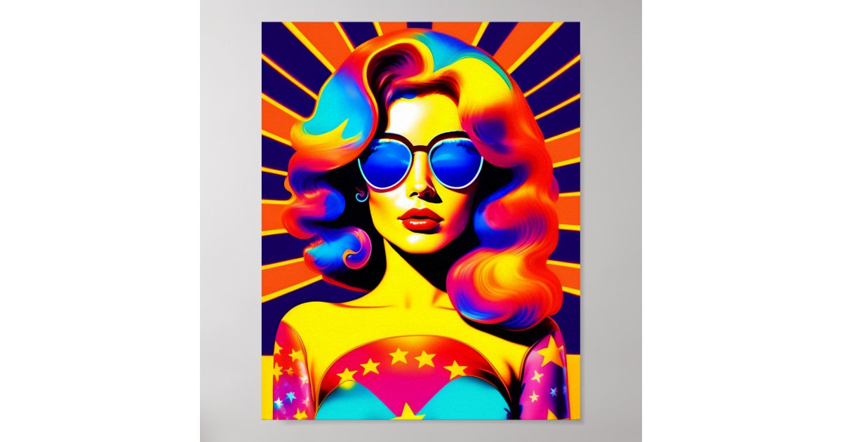 Funky Retro Pop Art Fashion Poster | Zazzle