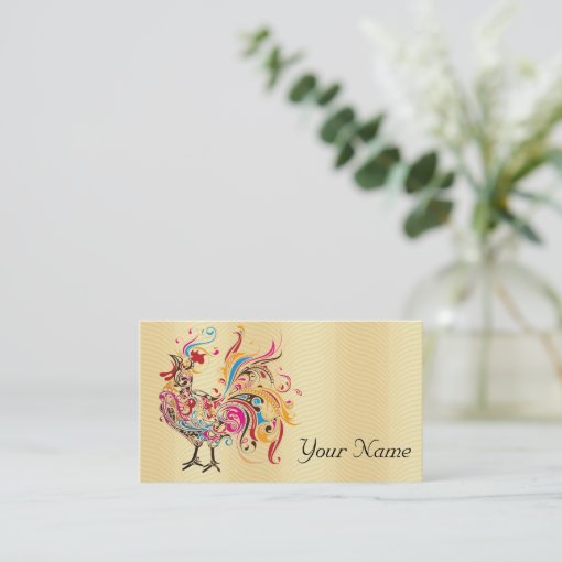 Funky Rooster Business Card | Zazzle